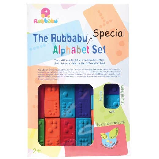 Rubbabu Special Alphabet Set with Braille – Orange Otter Toys
