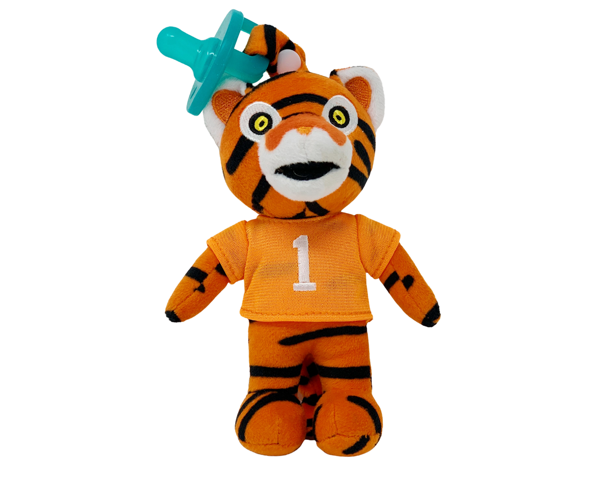 Clemson Tiger Pacifier Clip-on – Orange Otter Toys