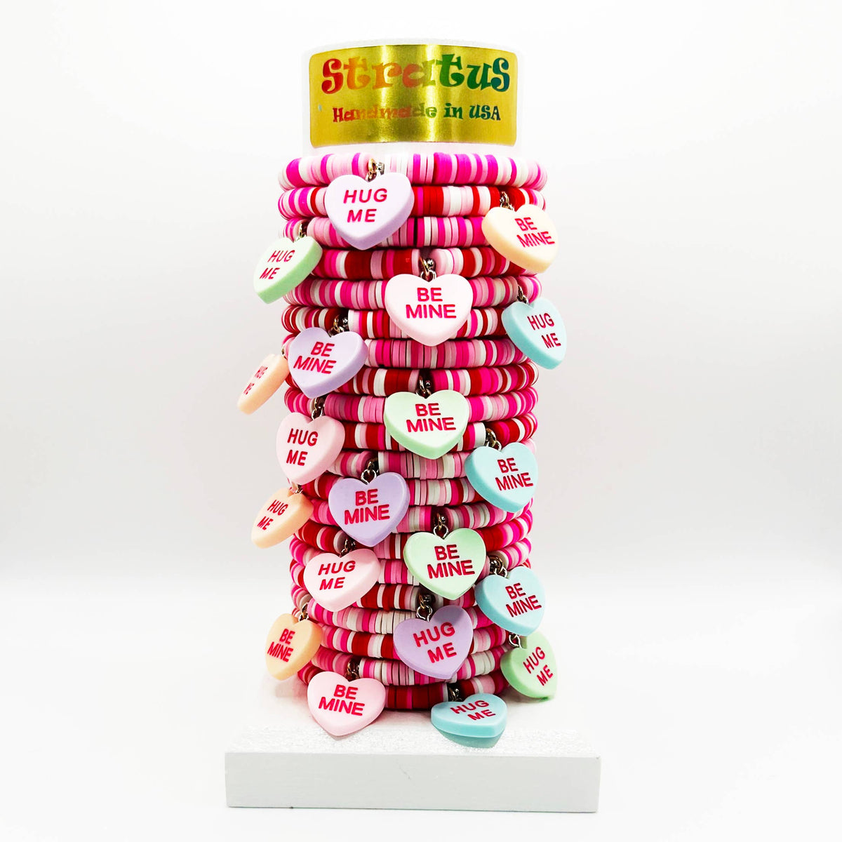 Valentine Candy Heart Charm Bracelet Stack – Orange Otter Toys